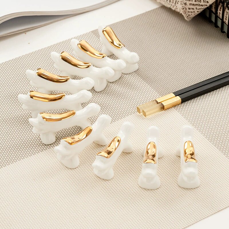 Подставка для палочек для еды из костяного фарфора Jinlan Jade Tangshan в форме рога, изысканная подставка для палочек