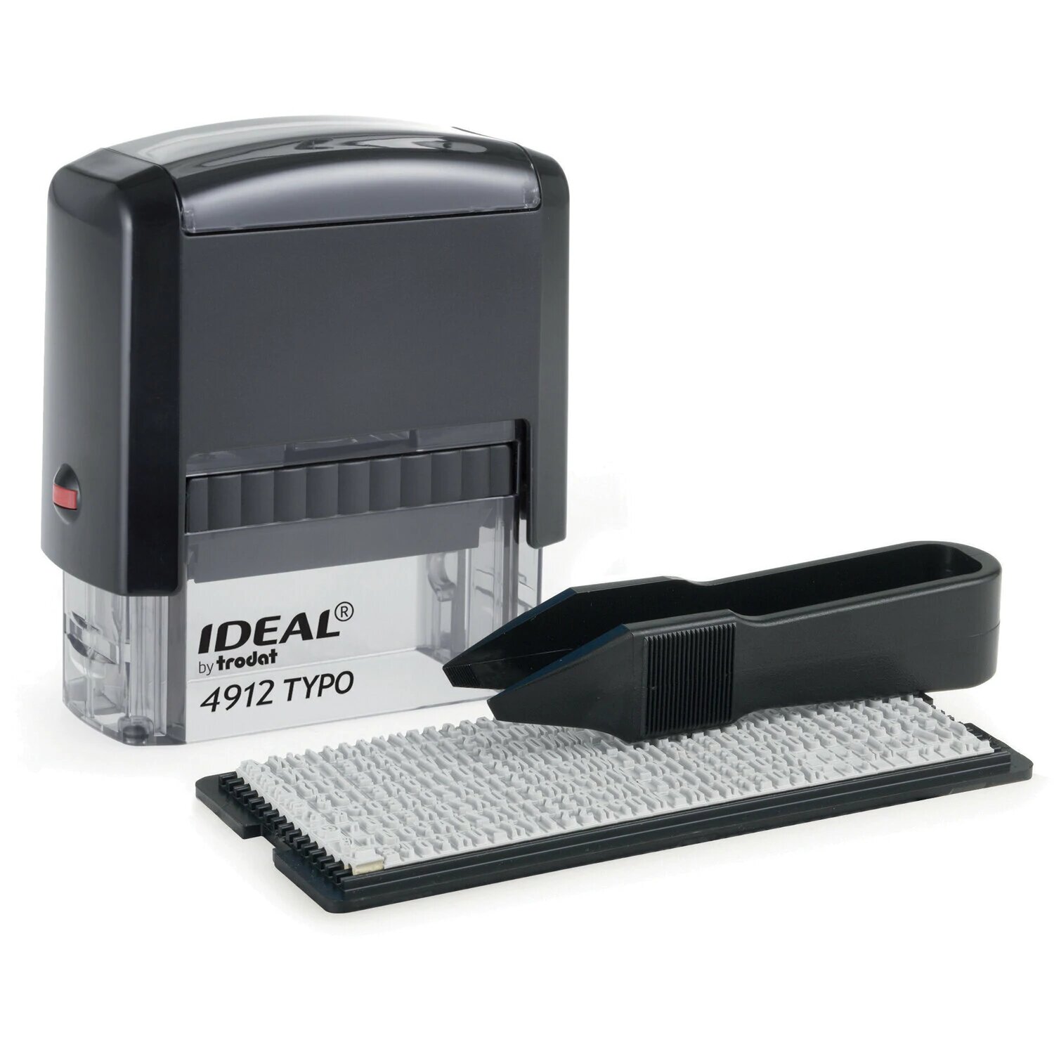 Штамп самонаборный 4-строчный, оттиск 4718 мм, без рамки, TRODAT IDEAL 4912 P2, касса В комплекте