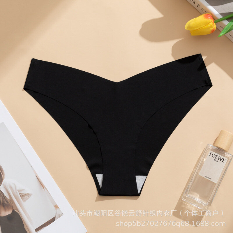 Сексуальное бесшовное нижнее белье из ледяного шелка, женское дыхание, быстросохнущее, подтяжка ягодиц с V-образной талией, подтяжка ягодиц из чистого шелка, большой размер, женская подтяжка ягодиц