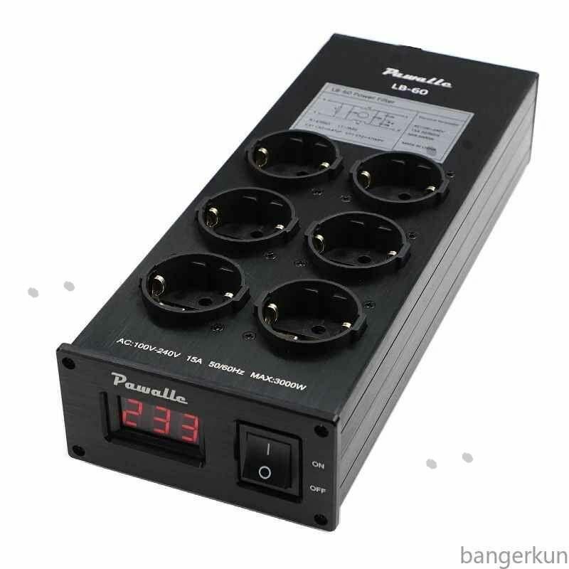 Pawalle LB60 EU сетевой фильтр с защитой от перенапряжения, защитой от перегрузки и функцией отображения напряжения