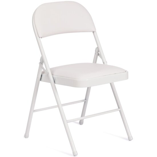 Стул складной Tetchair FOLDER (mod. 3022G) / 1 шт. в упаковке, каркас: металл, сиденье/спинка: экокожа, 46.5 х 47.5 х 79 см, white (белый) / white (белый)