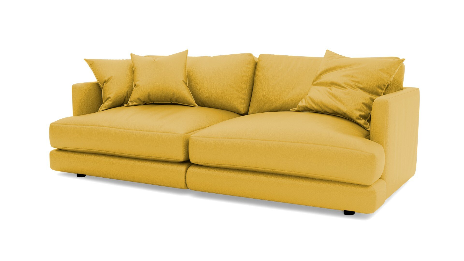 Диван Ибица 2 Galaxy Yellow (экокожа) NOW 212x105x87 см, бежевый Экокожа, еврокнижка Фиеста
