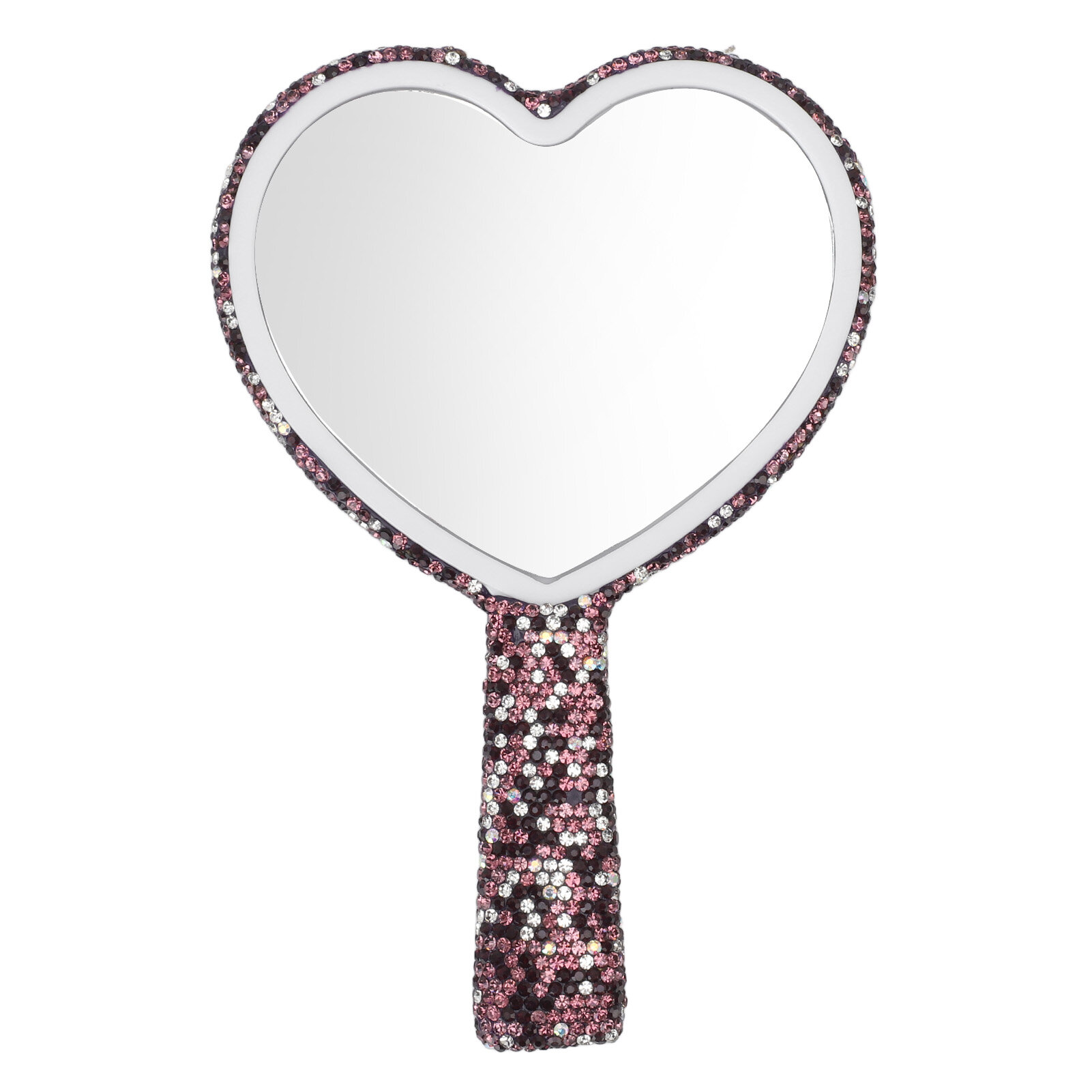Ручное зеркало со стразами, портативное милое сверкающее ручное зеркало в форме сердца для свадеб