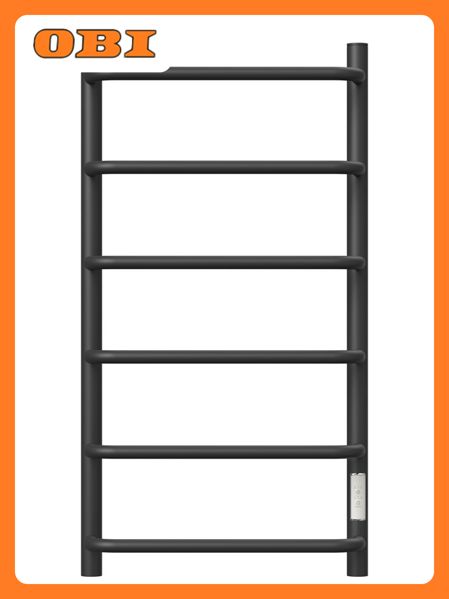 Полотенцесушитель Point Ника 6 перекладин 400 х 800 электрический черный диммер справа