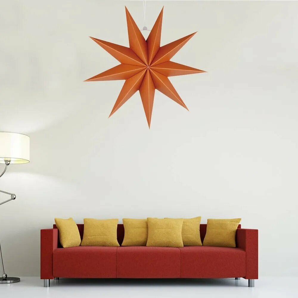 Бумажный Абажур Звезда Из Экологичной Бумaги Для Освещения 1 Штука