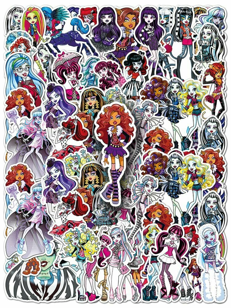 50 милых наклеек Monster High для украшения- веселые стикеры для детей и взрослы