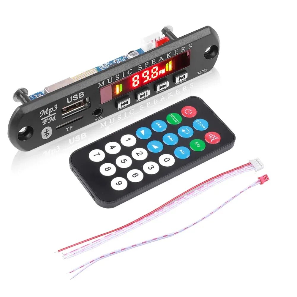 Bluetooth 5,3 MP3-плеер, плата беспроводного декодера, USB TF FM-радио модуль вызова, автомобильный комплект для динамика с дистанционным управлением