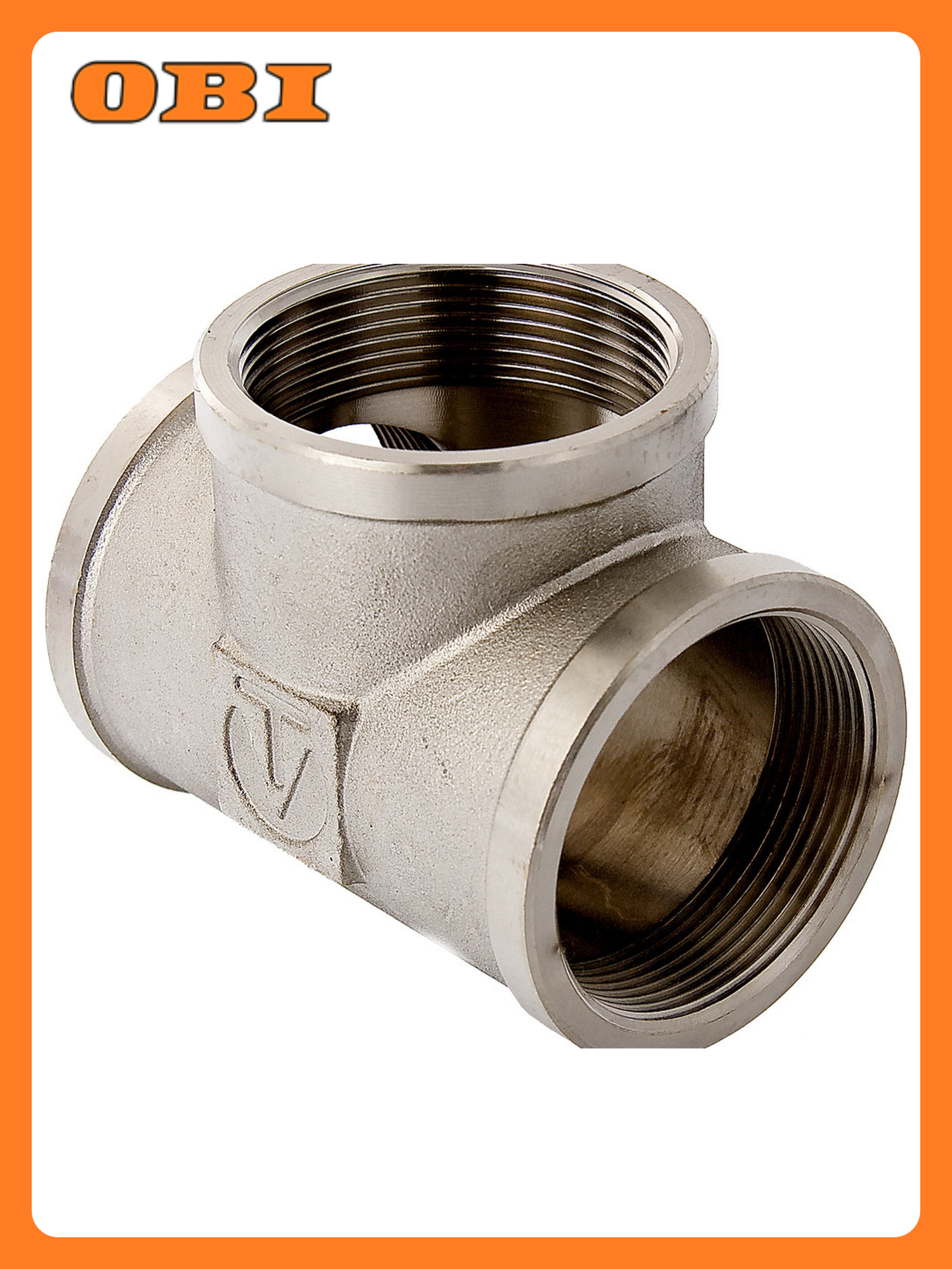 Тройник VALTEC VTr.130. N, латунь, никелированный, 1", внутренний, 30 см