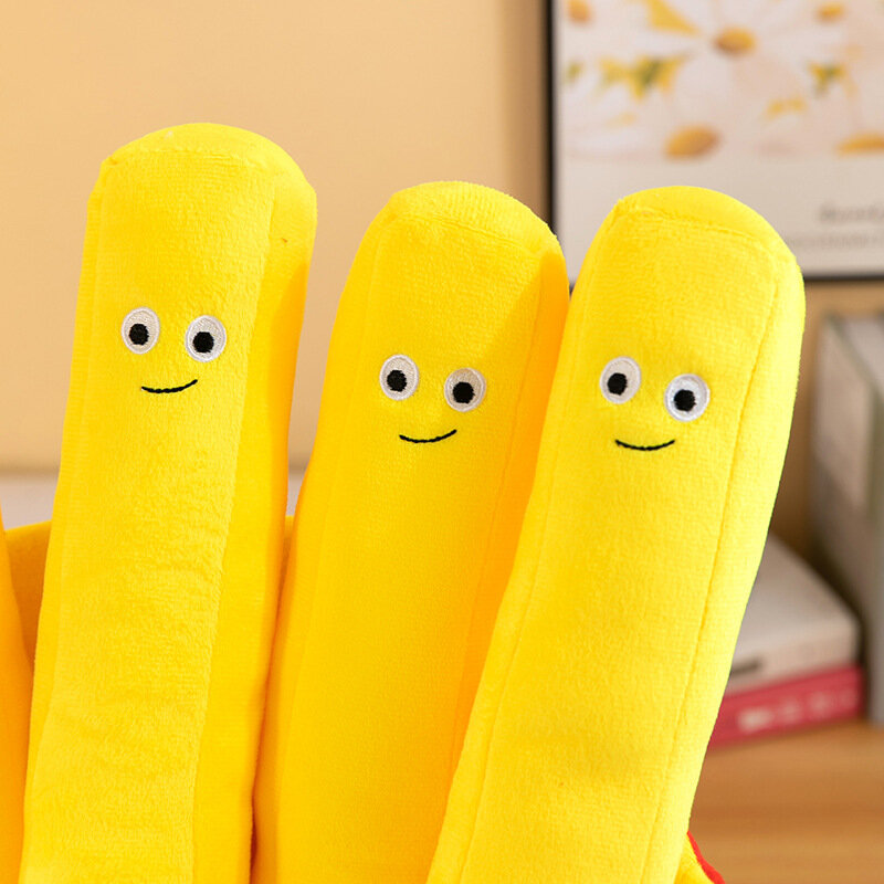 Креативная плюшевая игрушка-подушка в виде французского бургера с картофелем фри, плюшевая игрушка-бургер, подушка для