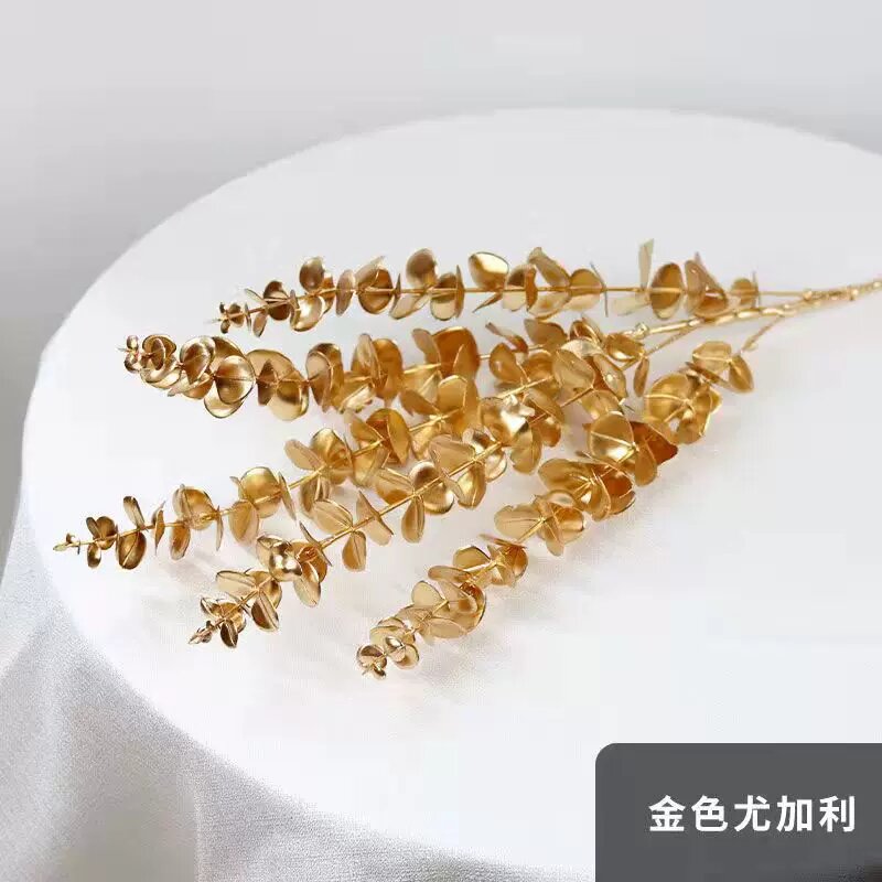 Свадебный зал Золотой искусственный цветок Пион Кленовый лист Роза Мак Новогоднее ведро благословения с цветком Листья