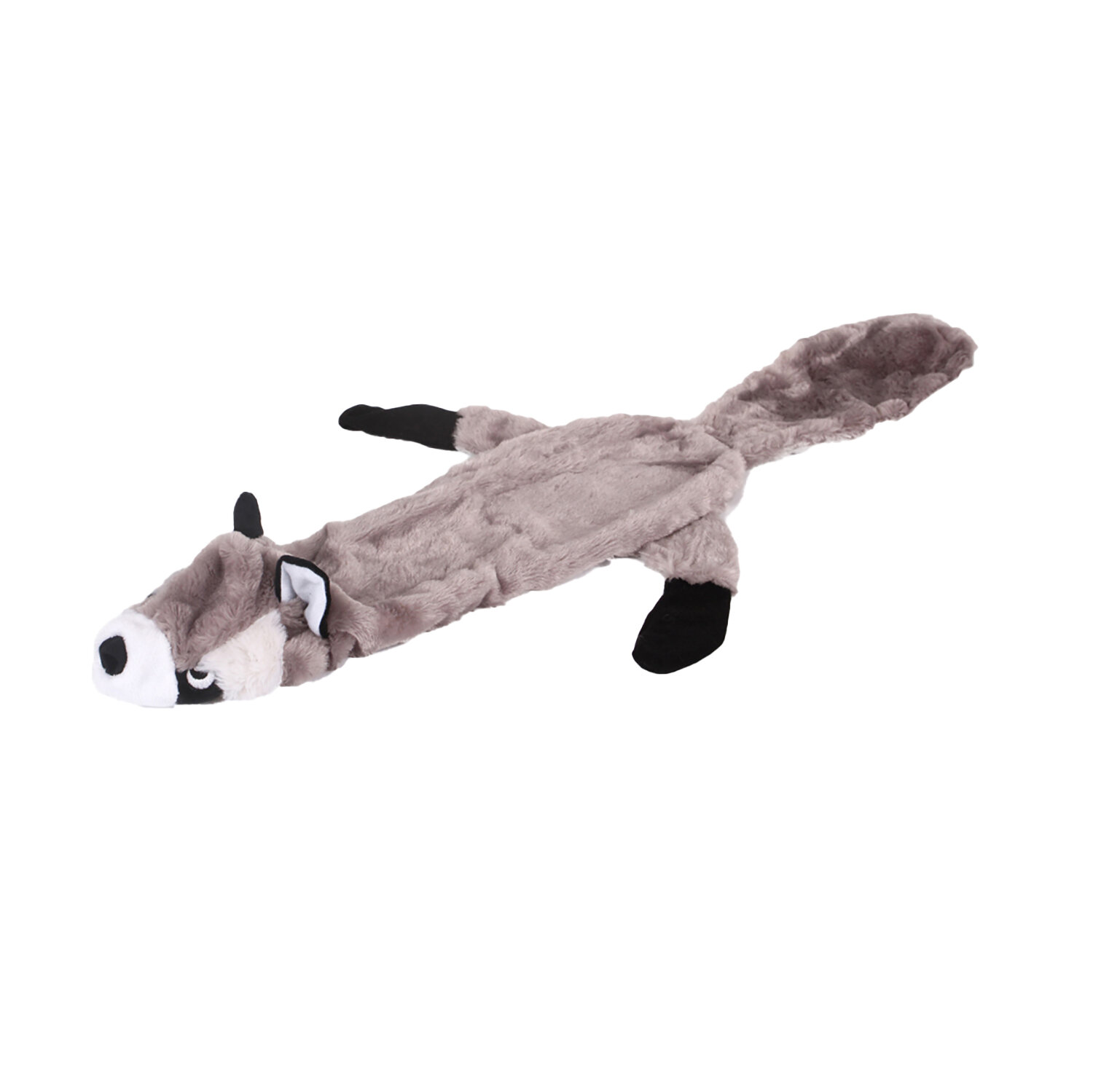 Игрушки для собак с писком для агрессивных кусателей плюшевые для маленьких средних больших собак черная белка енот волк кролик длина 60 см материал велюр короткий плюш пакет ОПП 1 штука