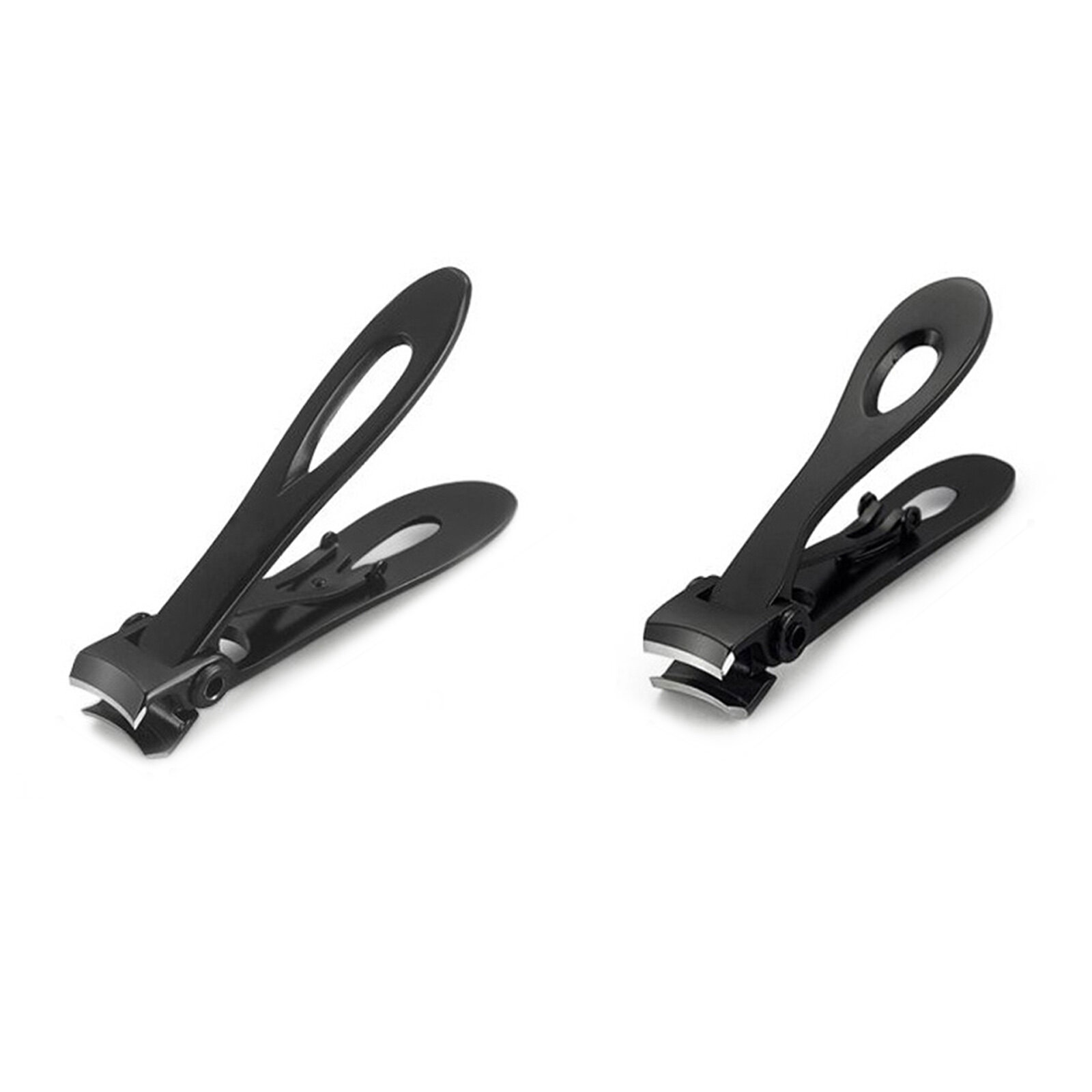2pcs Ножницы для ногтей из нержавеющей стали для ногтей рук и ног, с антипромокательной ручкой, набор для ухода за ногтями, ножницы для ногтей, размеры: большой 8.8*1.6см, маленький 6.9*1.3см, цвета: серебристый, черный (доступно)
