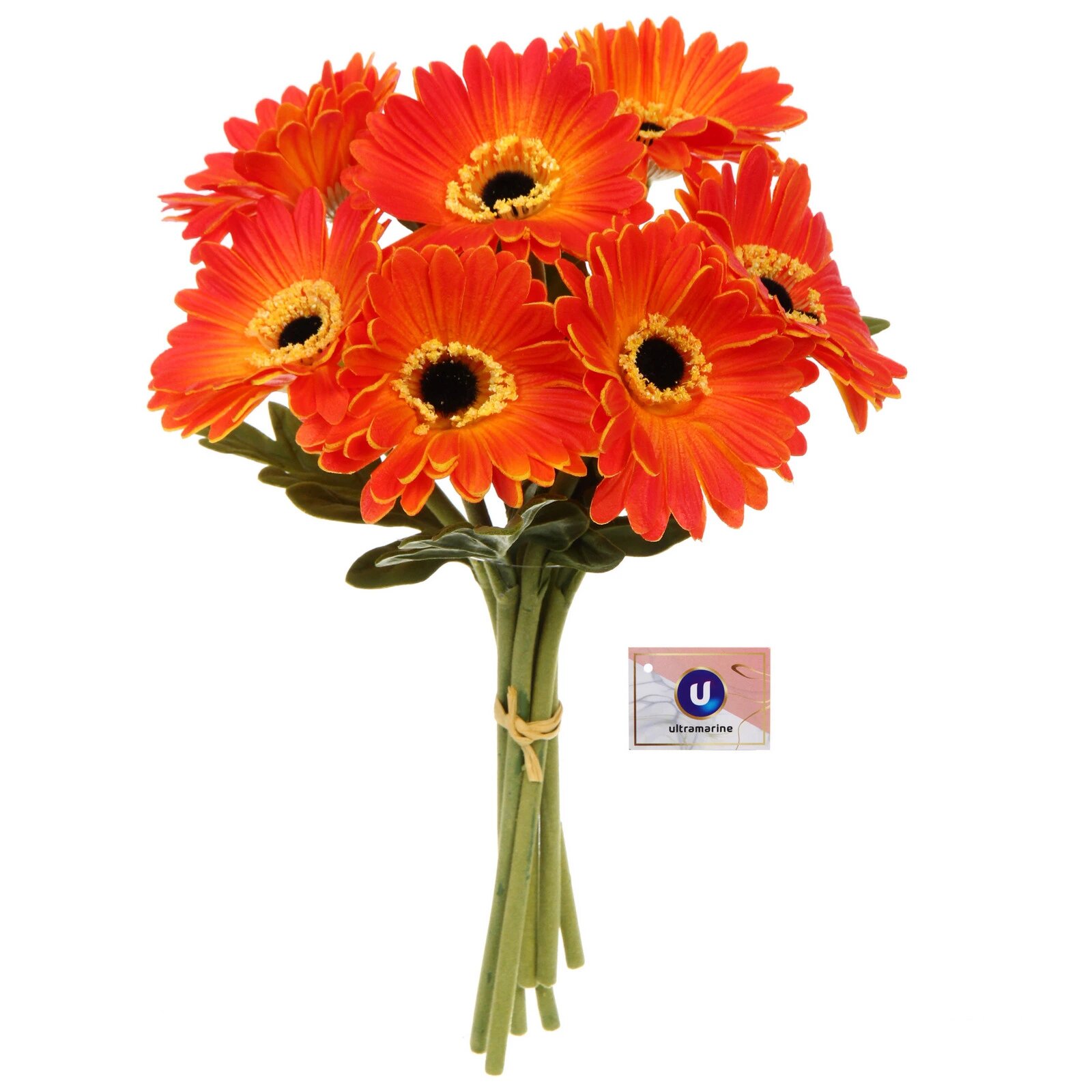 Искусственные цветы «Natur» герберы, 7 шт, оранжевые, 33 см, пластик/силикон, для интерьера