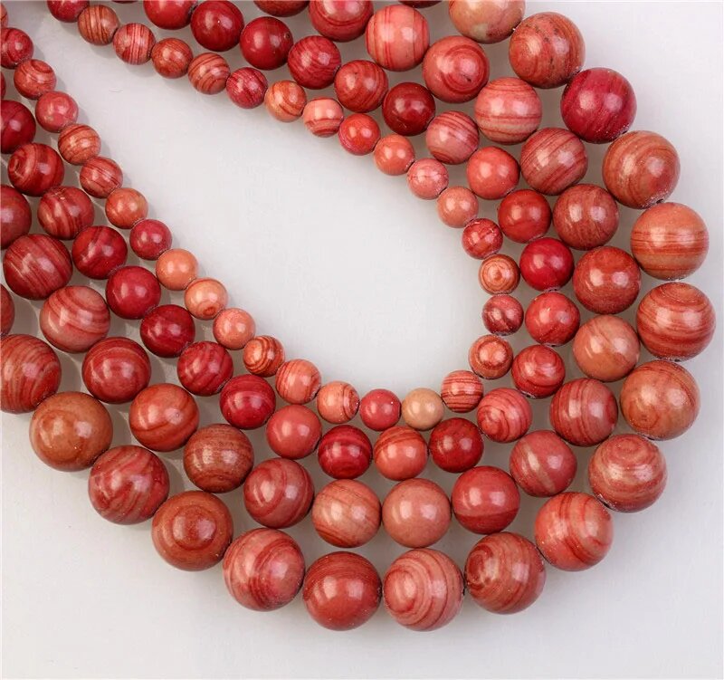 Бусины из коралла moonrise 15 дюймов 4-10 мм Бордовый, 6mm, Red Stripe