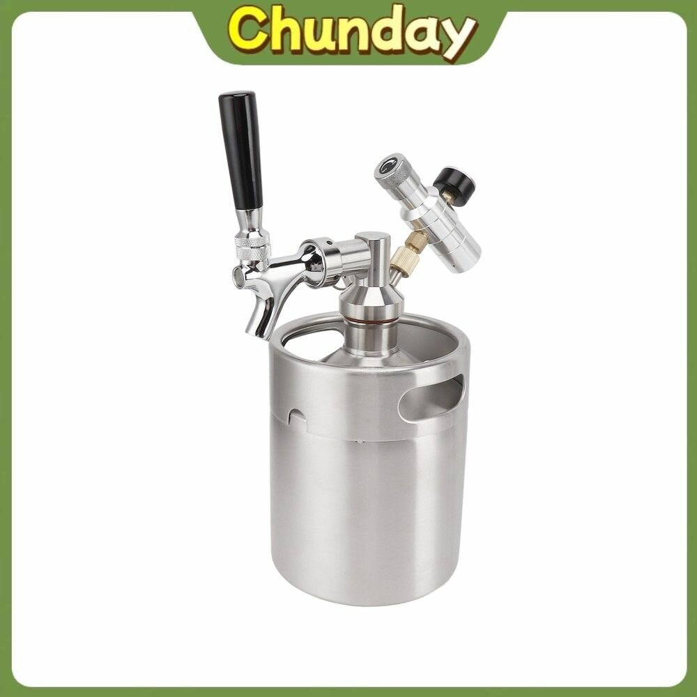 Компактный пивной бочонок 2 литра, давление 150PSI, нержавеющая сталь, для пивоварения.