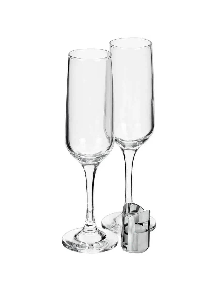 Элегантный набор для шампанского в черной упаковке