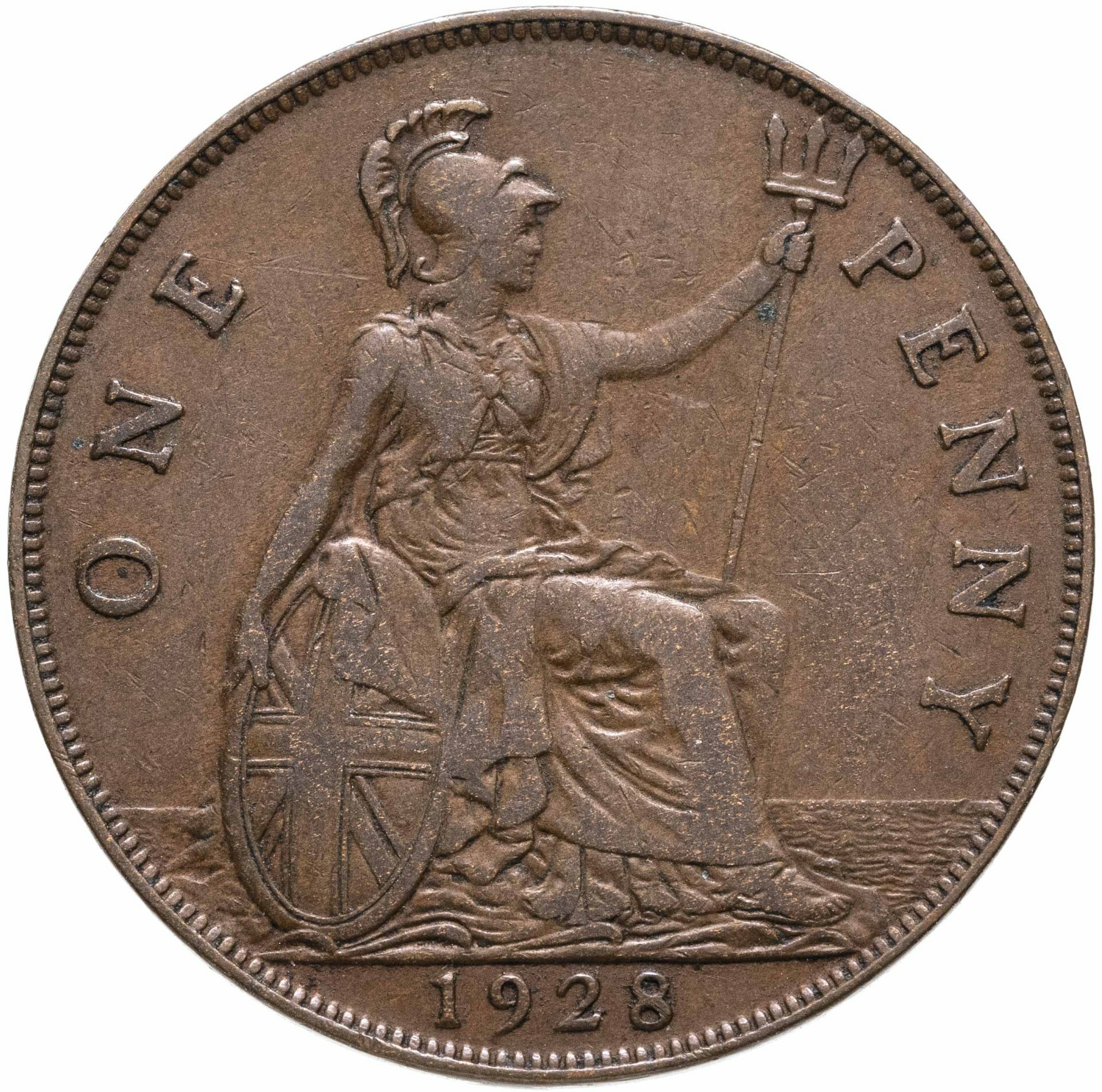 Великобритания 1 пенни penny 1928, Бронза, в сохранности VF-XF