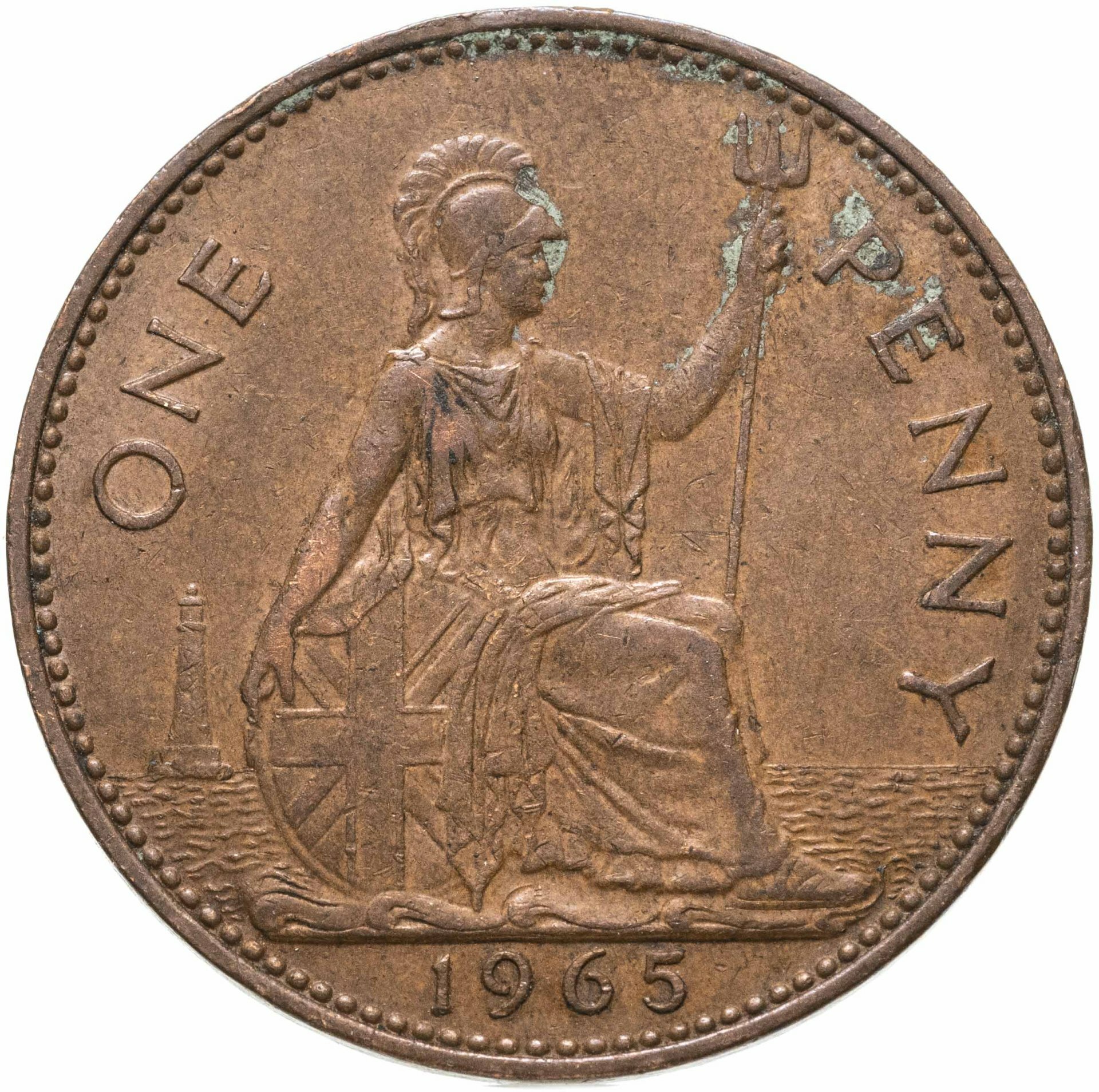 Великобритания 1 пенни penny 1965, Бронза, в сохранности XF