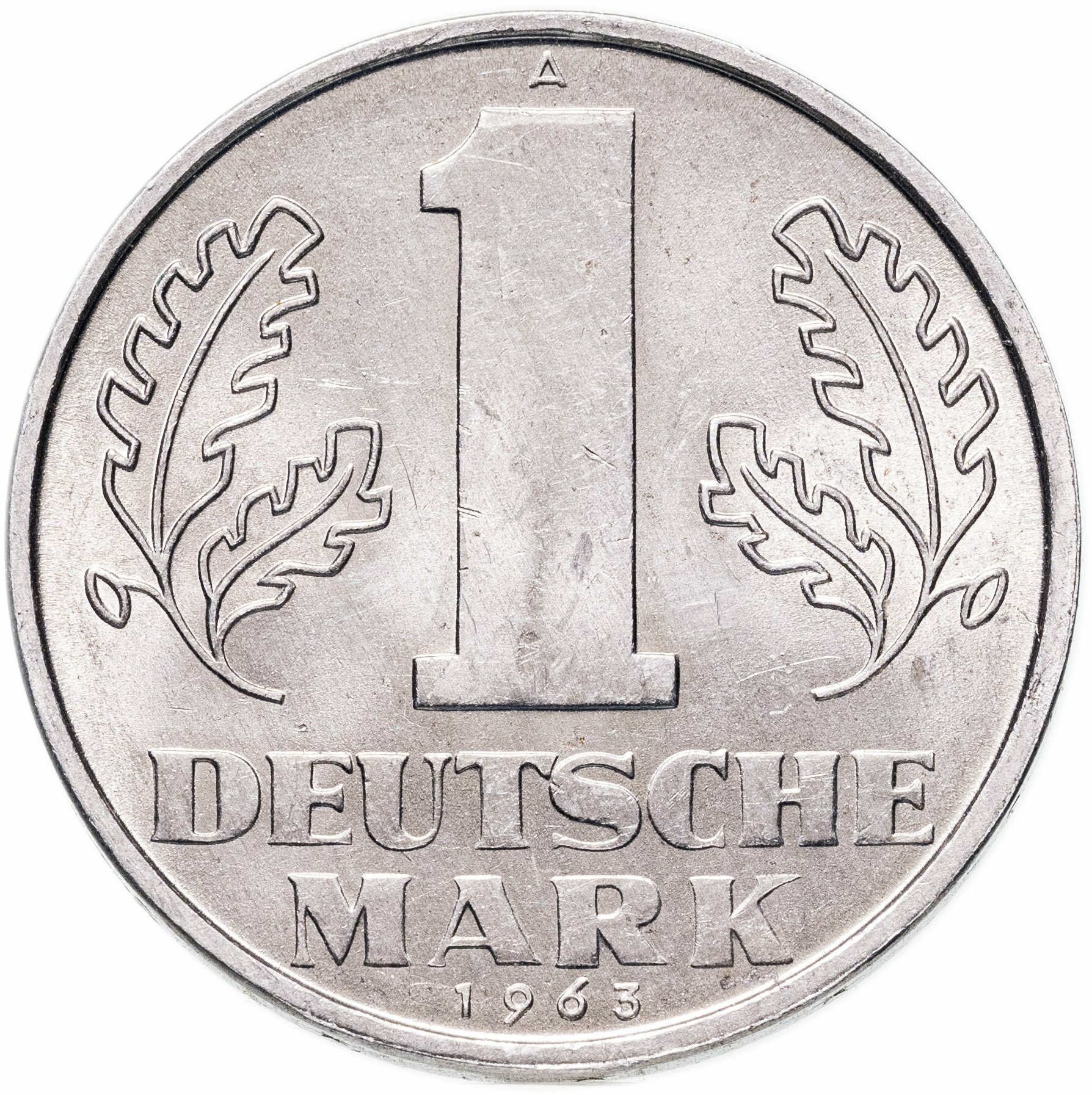 Германия ГДР 1 марка 1963, Алюминий, в сохранности AU-UNC