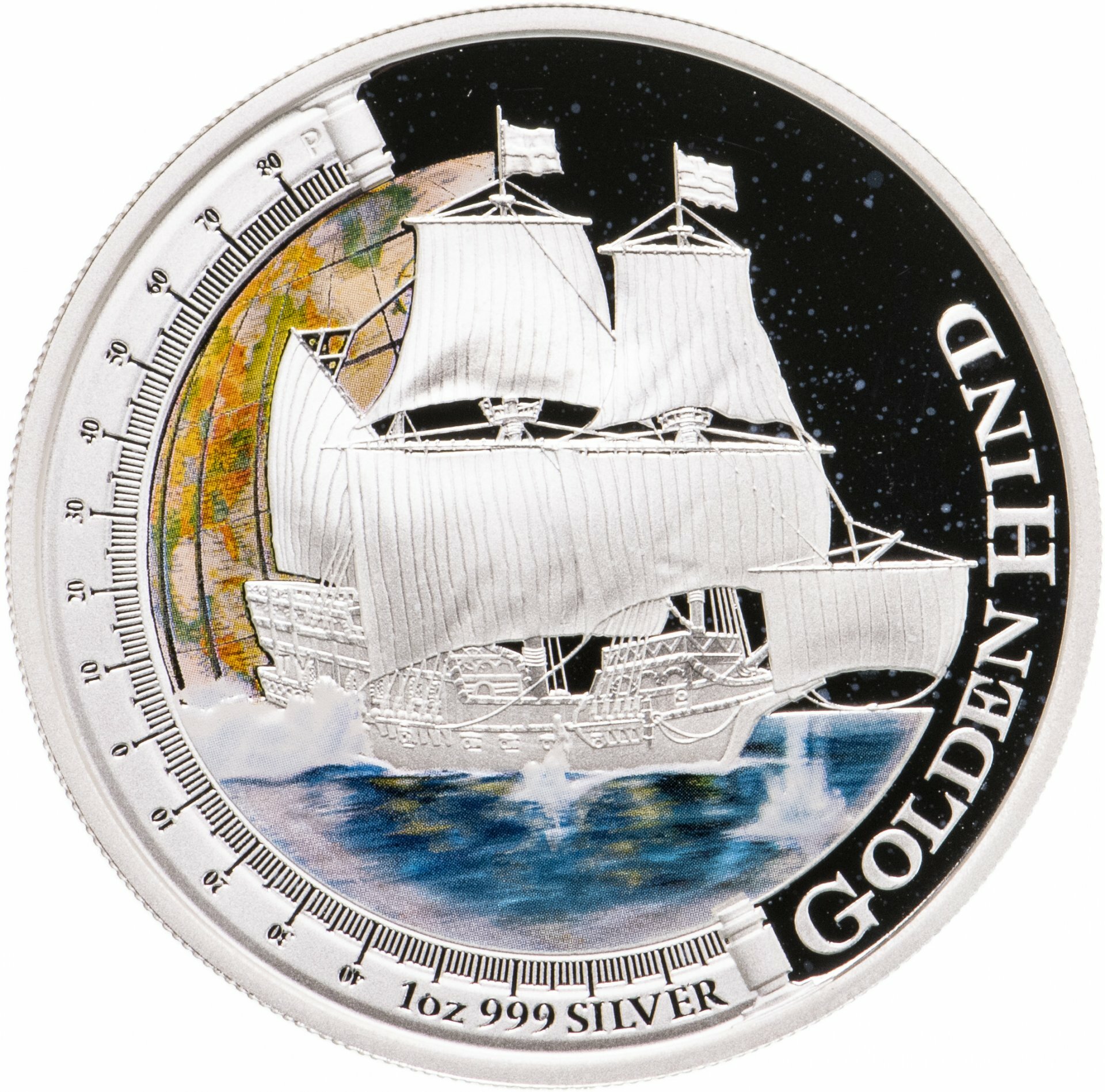 Тувалу 1 доллар 2011 "Корабли, изменившие мир - Golden Hing", Серебро 999, в сохранности Proof