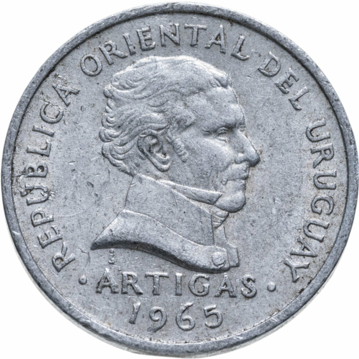 Уругвай 20 сентесимо centesimos 1965, Алюминий, в сохранности VF-XF