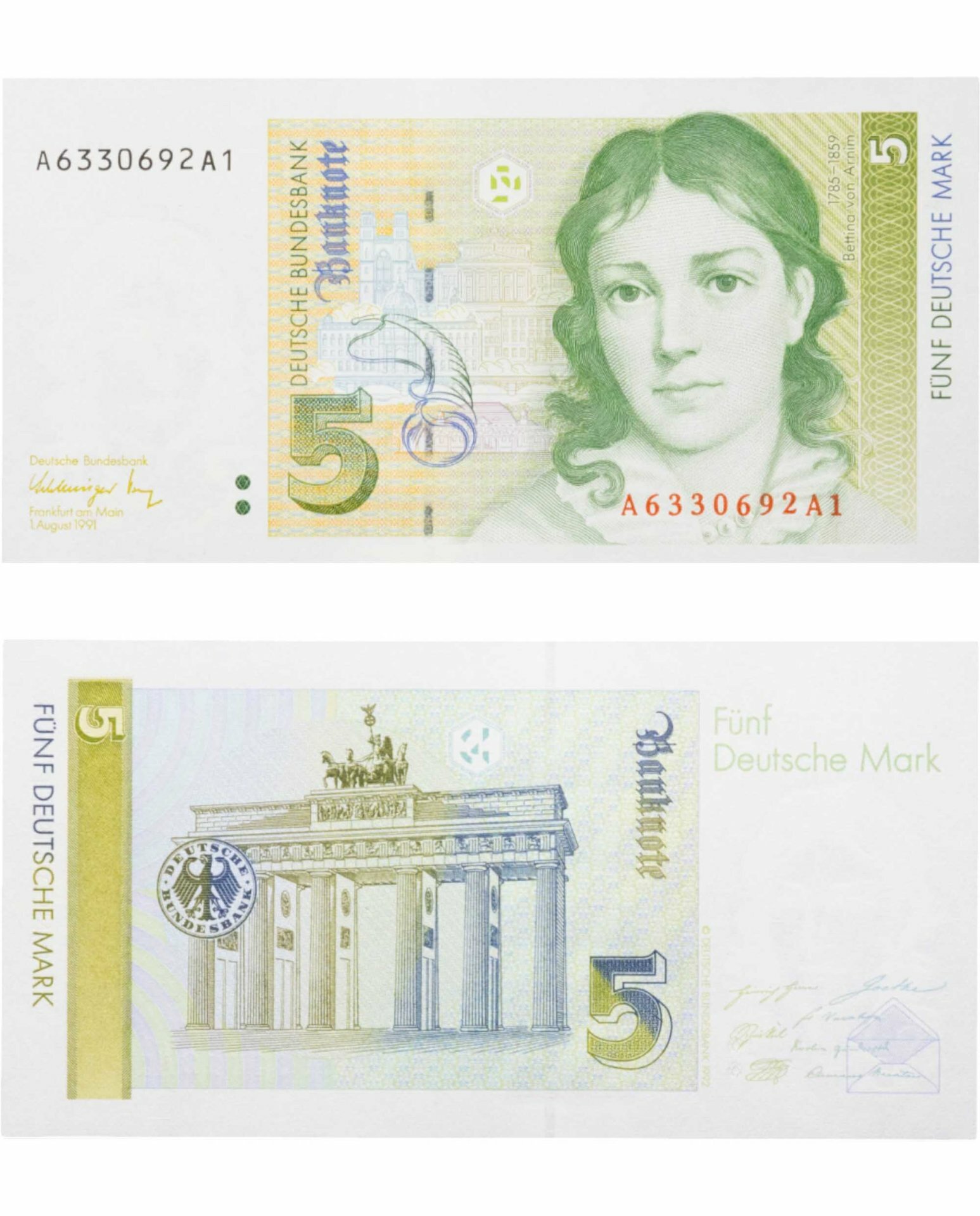 Германия ФРГ 5 марок 1991 года