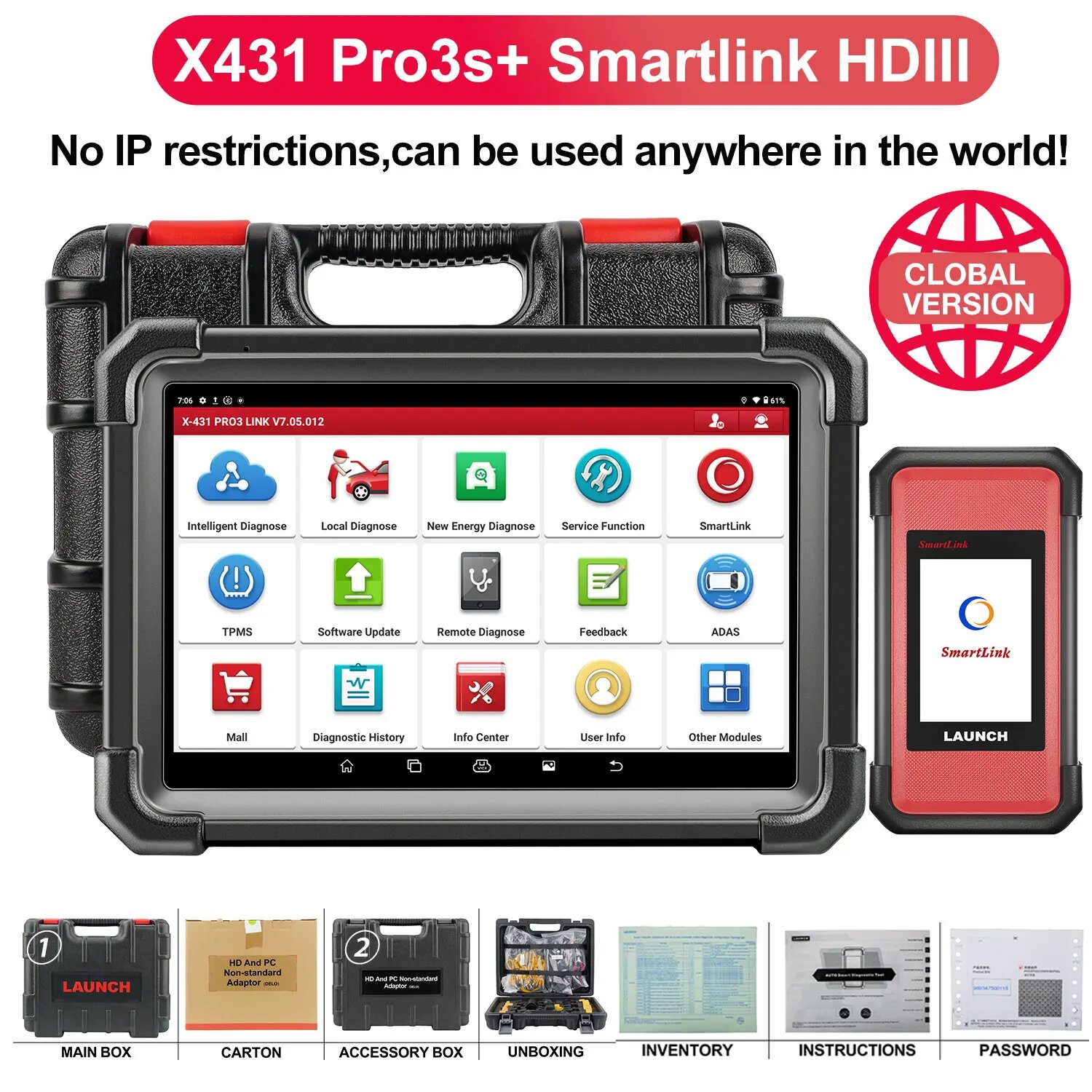 Диагностический сканер для дизельных двигателей 12В и 24В (для грузовиков) 2026 года Global version