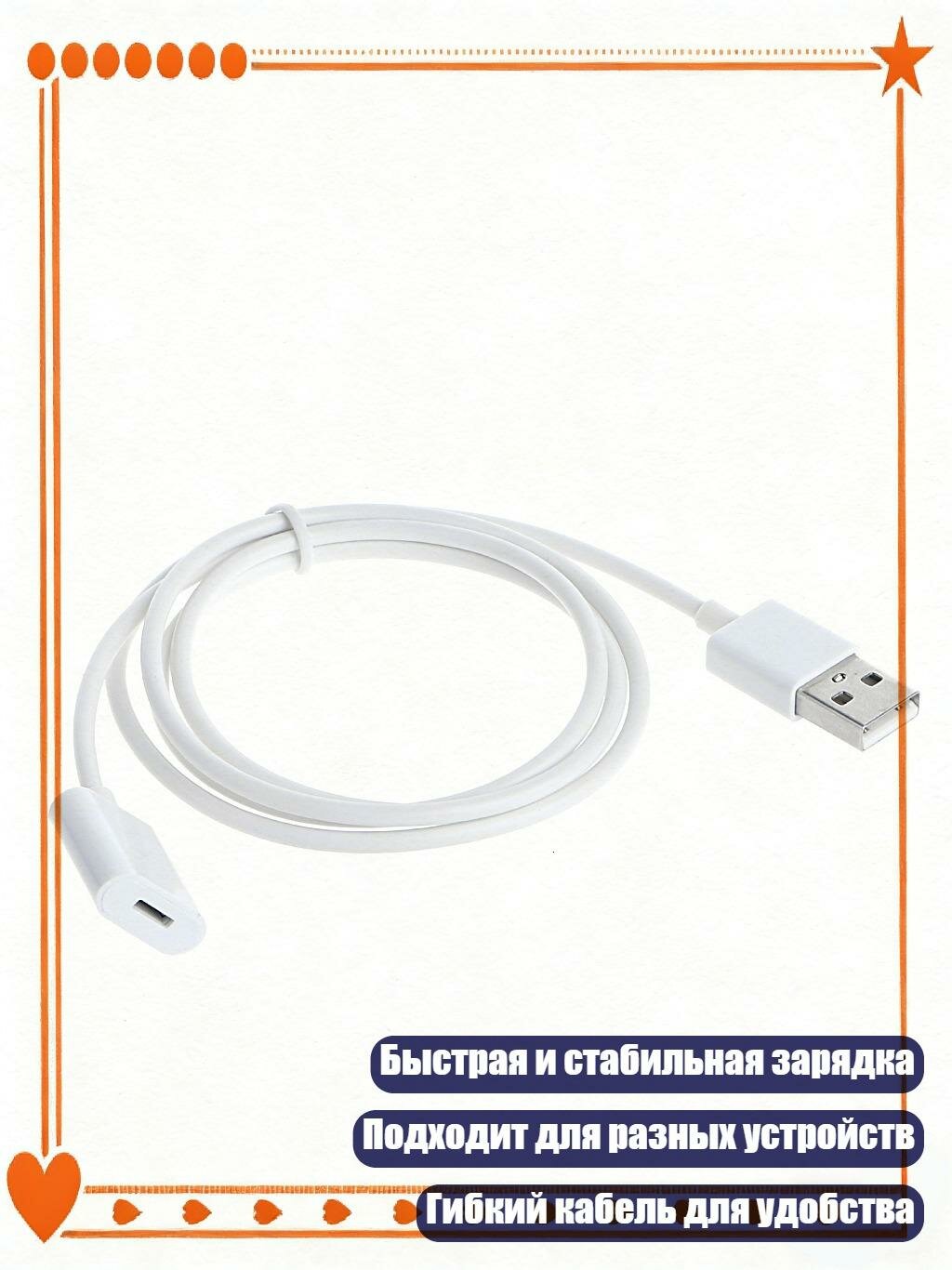 Адаптер USB для зарядки 8-контактный, Черный