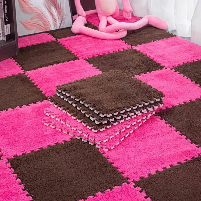 Плюшевый коврик для пола в стиле пэчворк, полный коврик у кровати, утолщенный квадратный пенопластовый коврик для гостиной, пазл-ковер