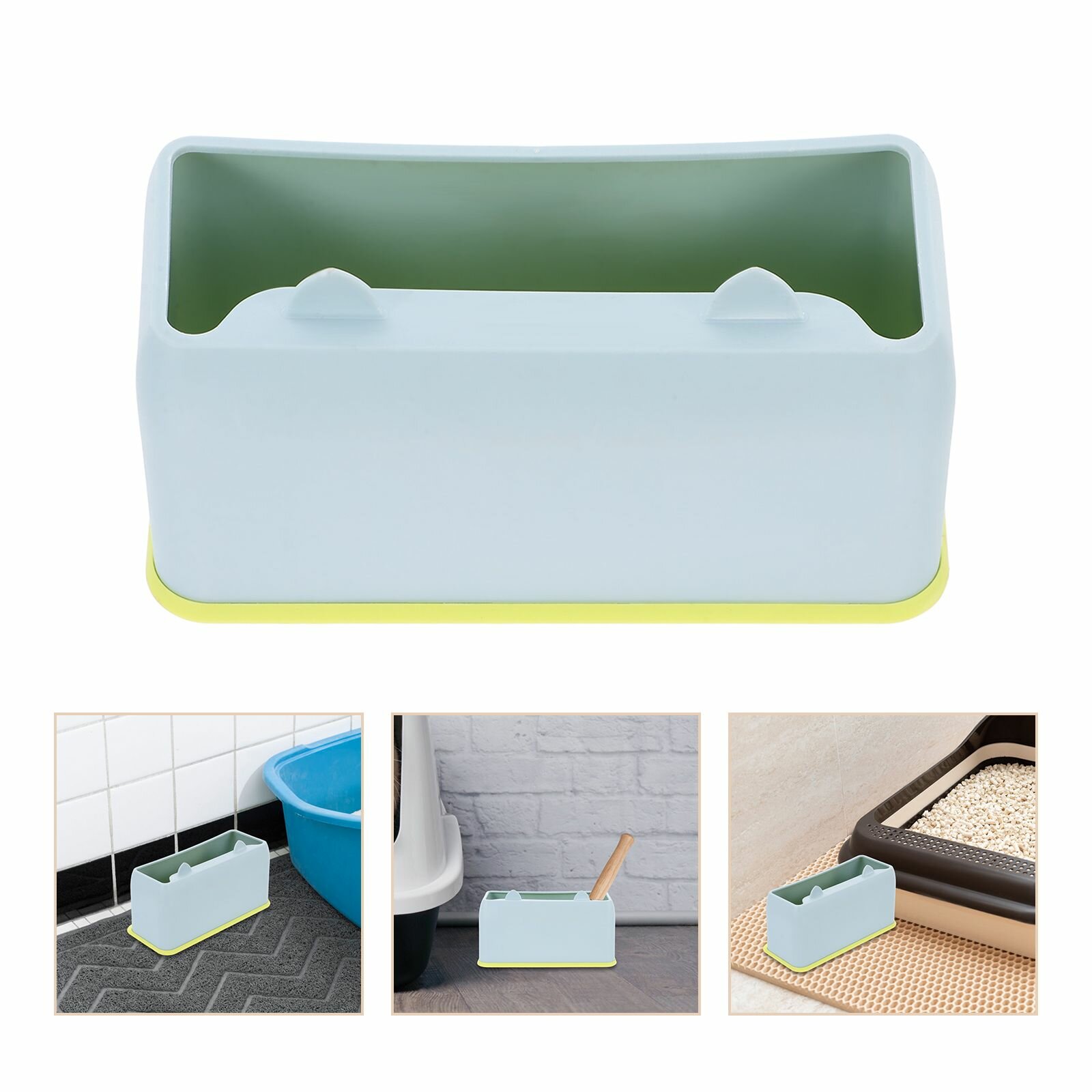 Подставка Для Аксессуаров Кошачьего Лотка С Бирюзовой Окраской И Компактными Размерами 17.00X9.00X8.00Cm