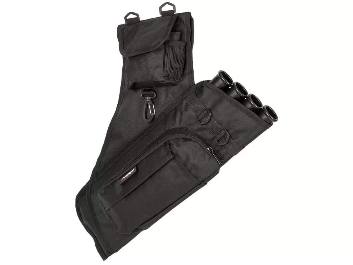 Колчан Поясной Stinger, Полиэстер, 4 Пластиковые Трубки, 6 Карманов, Чёрный