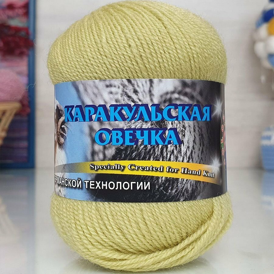 Пряжа Color City каракульская овечка 2404 яр. оливковый (5 мотков)