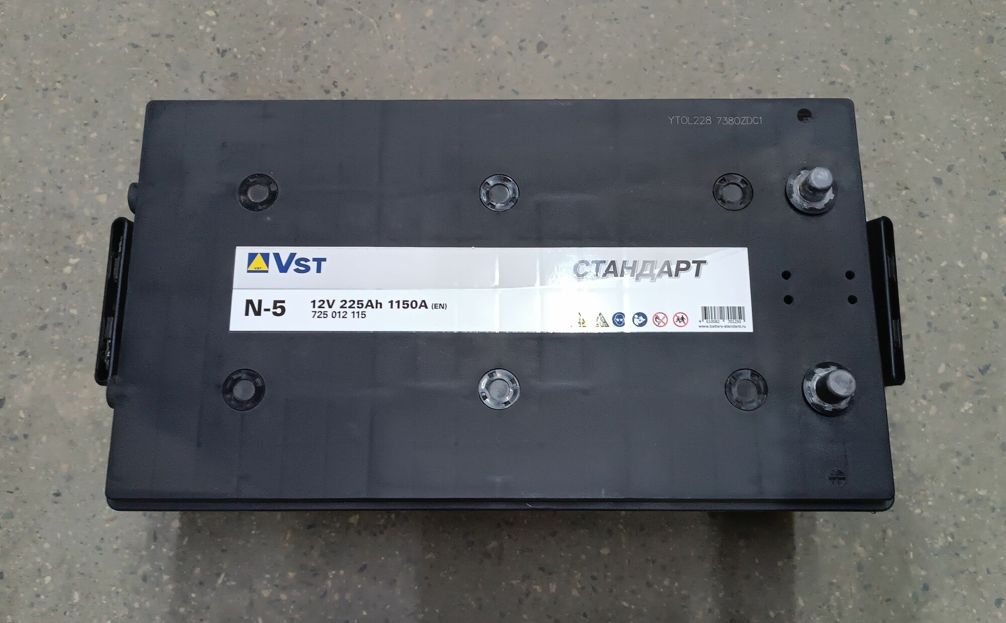 Аккумулятор !12V 225Ah 1150А (518x276x242) обратная полярность, "+" слева, необслуживаемый
