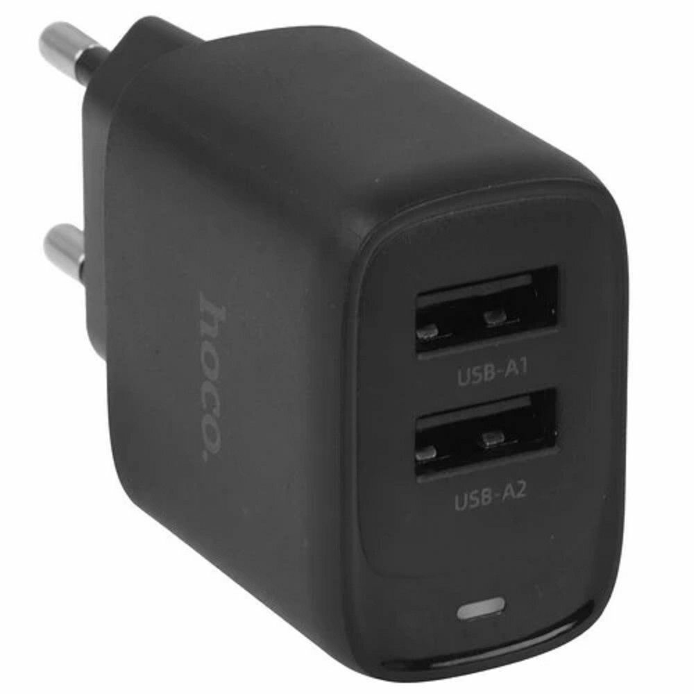 HOCO Аксессуар C141A Сетевое ЗУ 2 USB Выход: 12W Black