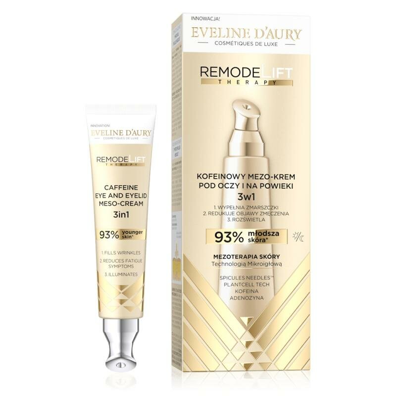 Крем для лица Eveline Мезо кофеиновый для глаз и век 3в1, 15 мл (3680)