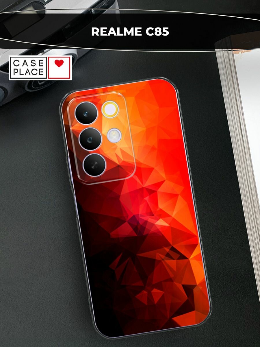 Чехол на Realme C85 / Реалми C85 с принтом Красная геометрия