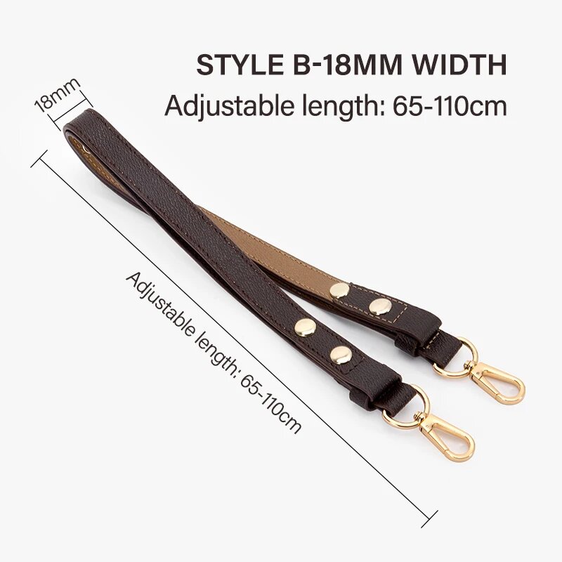 CRAZYSMITH сменный широкий ремень для сумки из натуральной кожи для сумки-тоут LV Onthego, регулируемая сумка через плечо, ремни для сумки for LOUIS VUITTON Onthego Tote Bag Style B 18mm Width