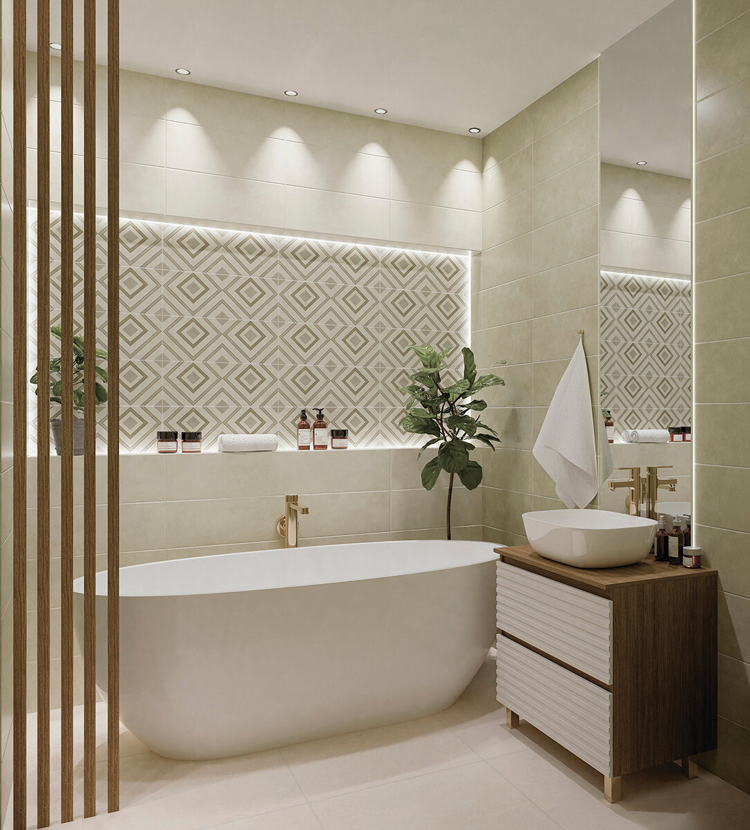 Плитка Настенная Azori Castle Marfil бежевый 20,1Х50,5 см 1,62 м²