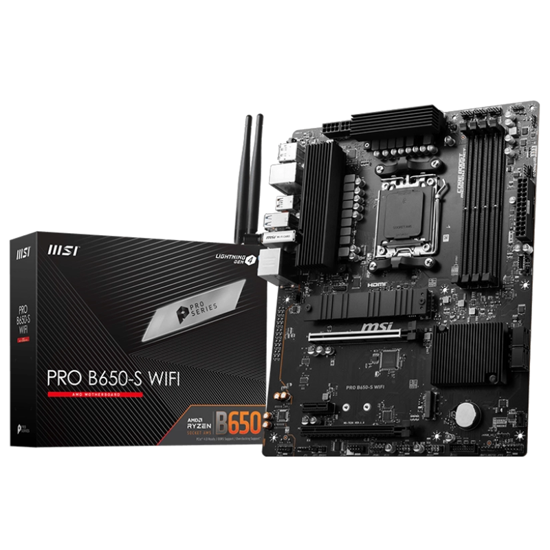 Материнская плата MB MSI AMD B650 sAM5, 4xDDR5(256GB), HDMI 2.1/DP, 2xPCIe 4.0x16, 1xPCIe 3.0, 1xLAN (2.5GbE), Wi-Fi, BT, 4xSATA 6Gb/s, 2xM.2, 1xUSB-C, 7xUSB 3.2, ATX