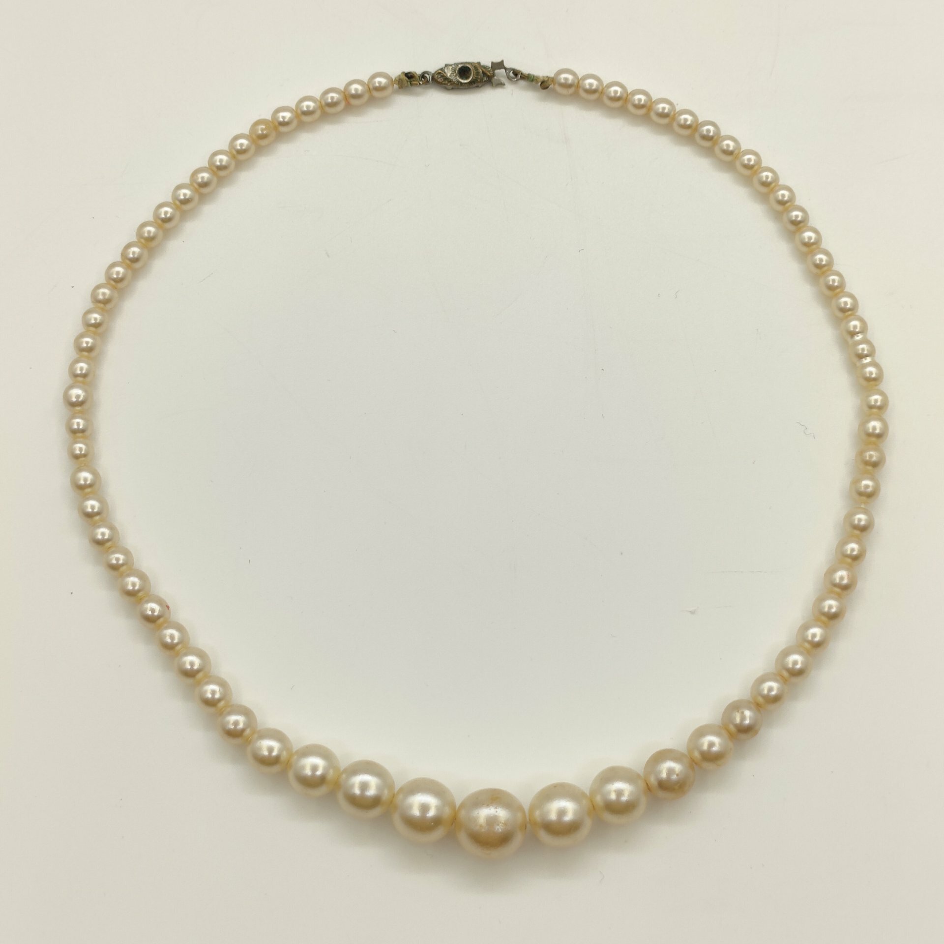 Бусы винтажные из бусин различной формы, имитация жемчуга, металл, СССР, 1980-1990 гг.