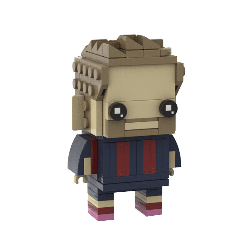 Строительные блоки MOC, вставка в подарок, игрушка Brickhead, игрок Барселоны Лео Месси, Месси