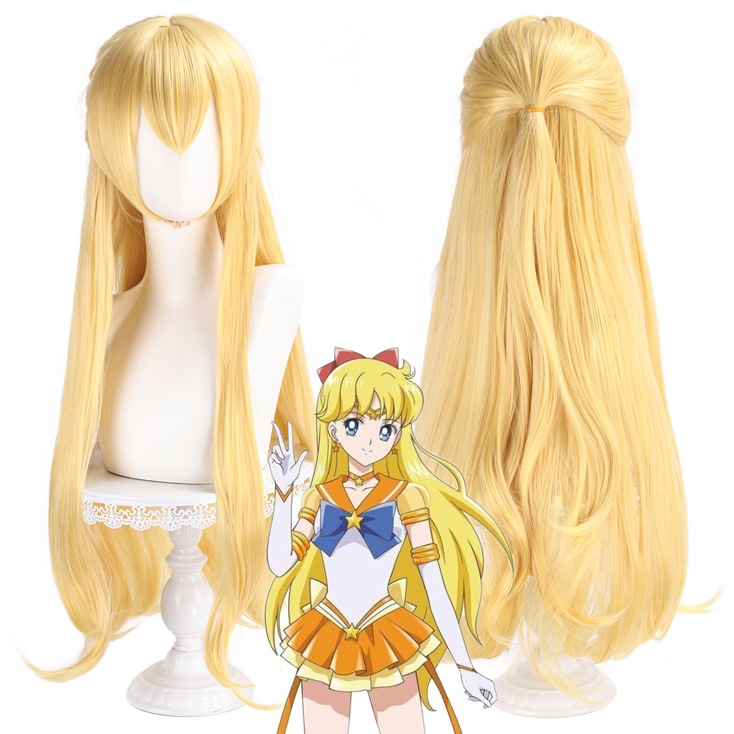 2026 Основной Святой Дэ Аниме Длинные Волосы Косплей Сейлор Мун Венера Ами Куросява Минако Косплей Венера Парик