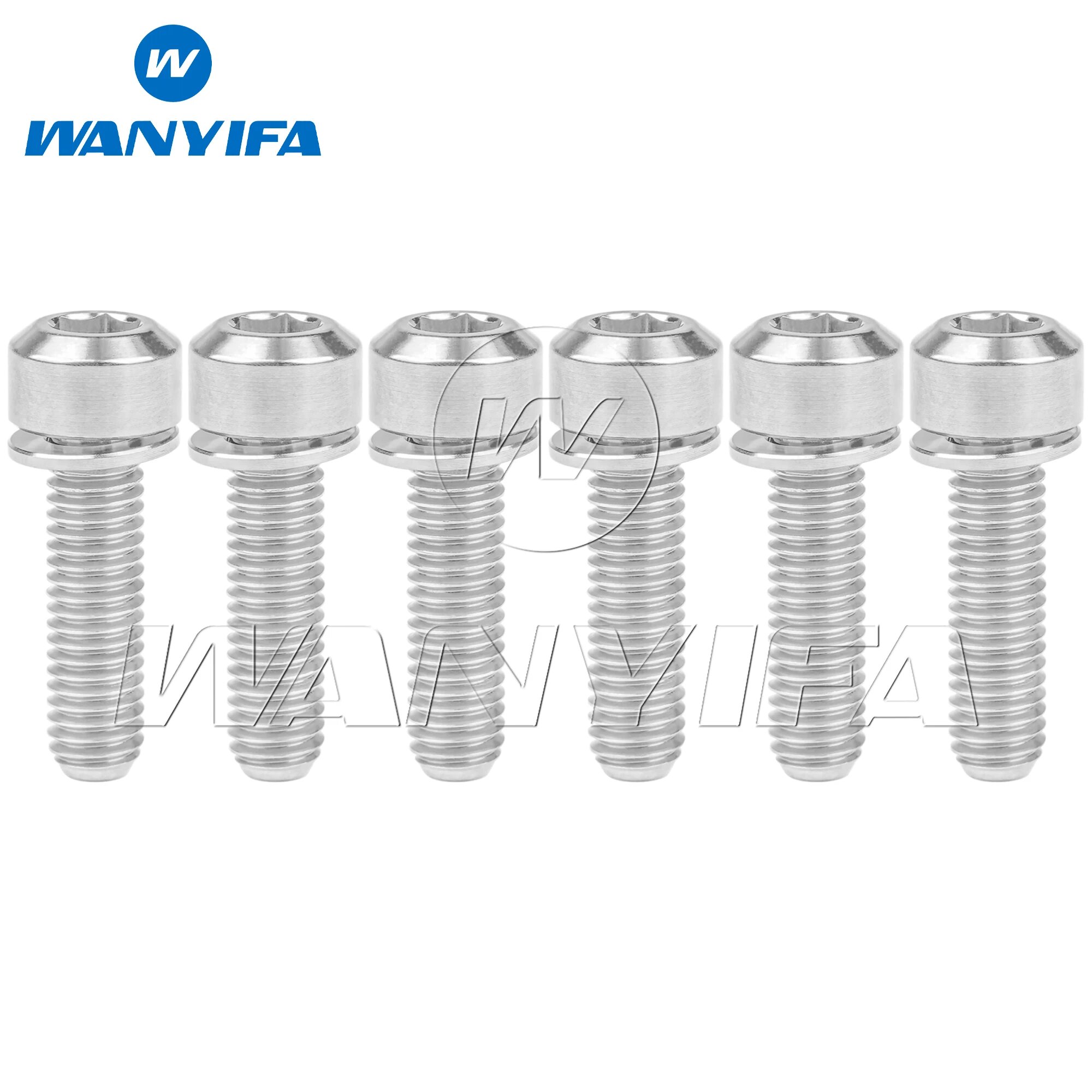 Wanyifa Титановые болты М5/М6x16 для велосипеда 6 шт. M5, Titanium, 16mm