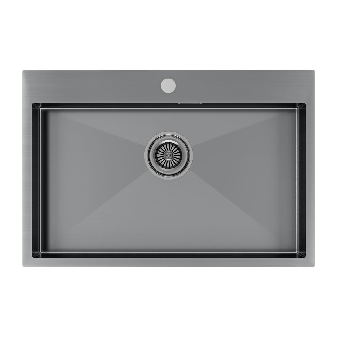 Кухонная мойка Paulmark KRONER 75 PM217551-GM вороненая сталь Нержавеющая сталь