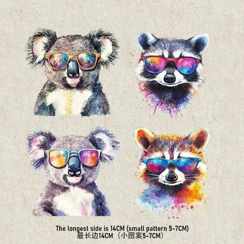 Мультфильм коала горилла, набор животных, термопресс, аксессуары с принтом, нашивка, теплопередача, сделай сам, наклейка для украшения детской одежды