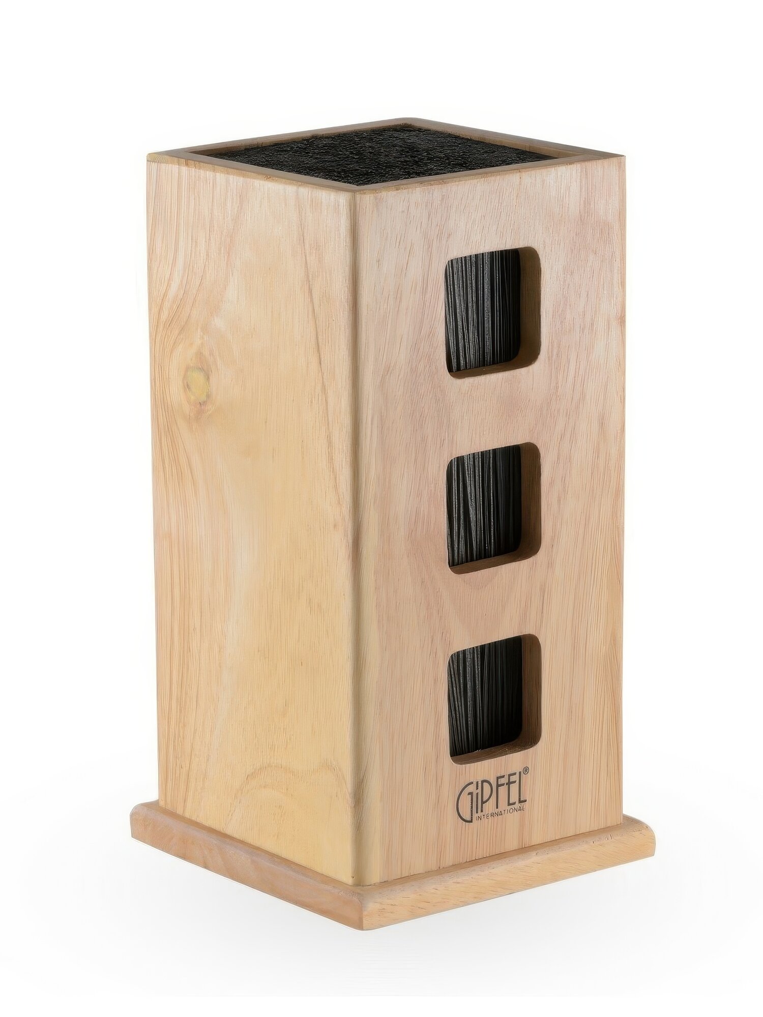 Подставка для ножей Gipfel 6995, натуральное дерево, черный, коричневый