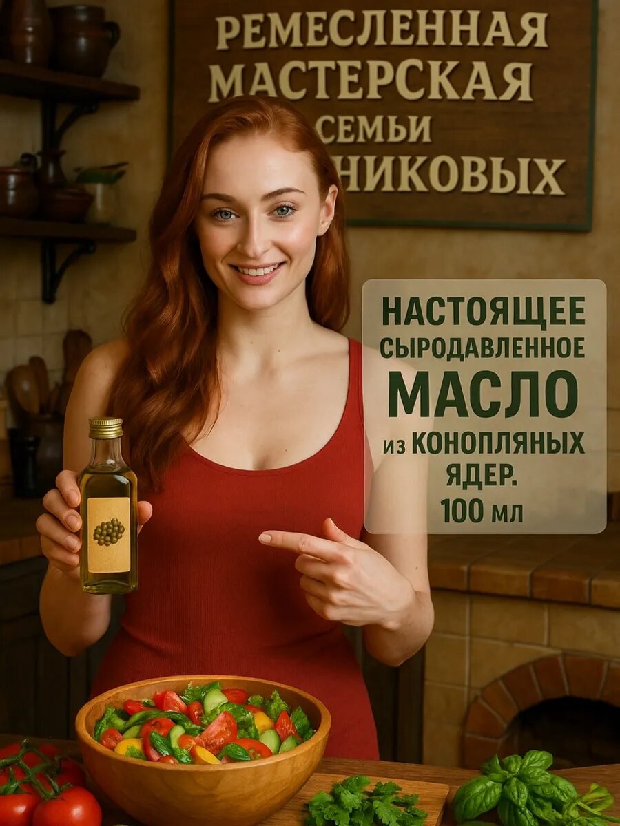 Сыродавленное Конопляное масло из ядер - 100 мл.