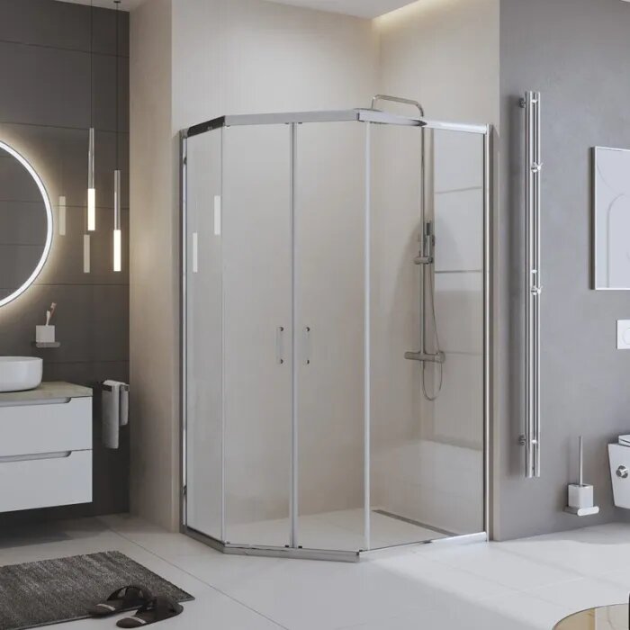 Душевой уголок BelBagno Uno 195 PH 2 120/90 C Cr стекло прозрачное