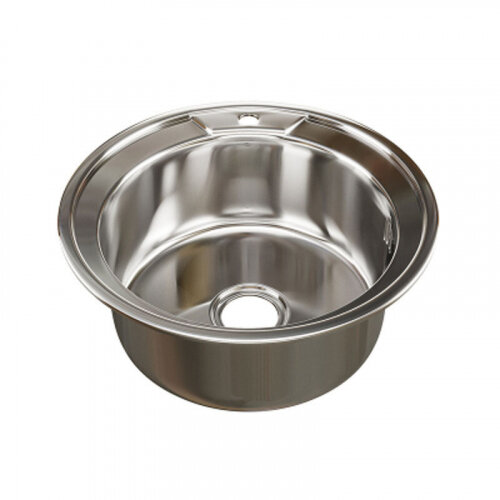 Кухонная мойка Mixline d 49 (0,6) вып 3 1/2, (глуб чаши 17см) с сифоном