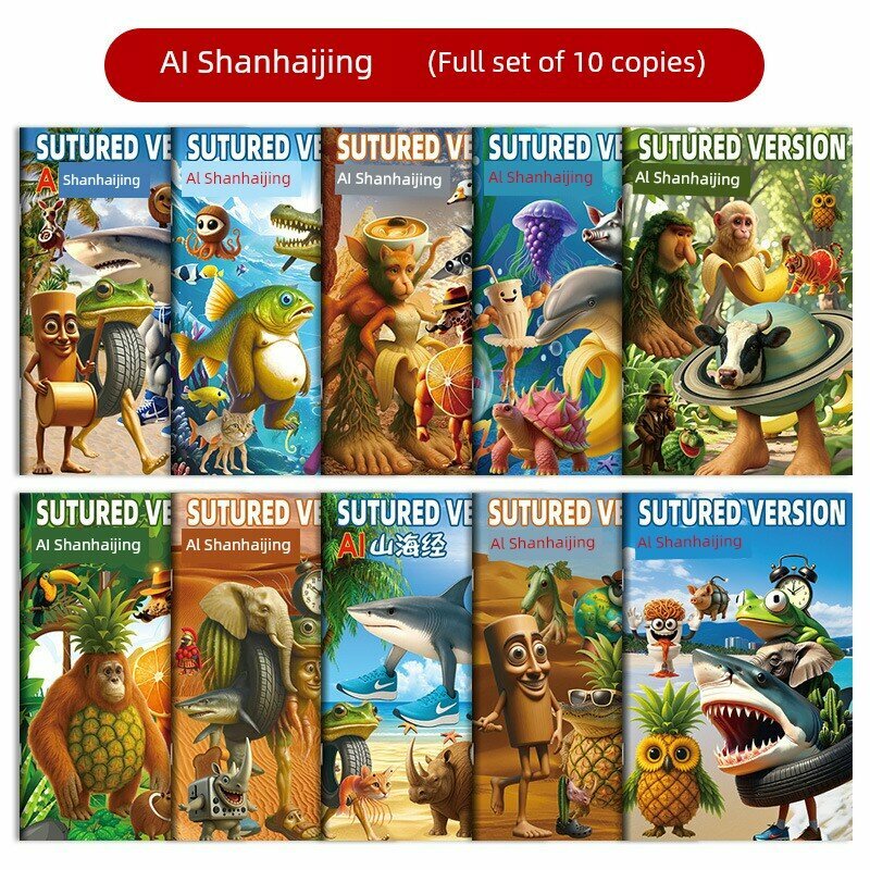 Раскраска Шанхайцзин для детей с 2 иллюстрированными страницами для творческого рисования и раскрашивания